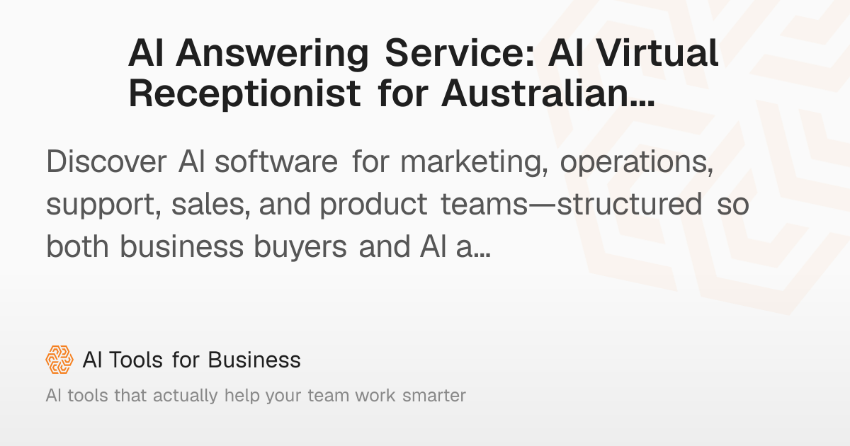 AI Answering Service: AI Virtual Receptionist for Australian SMBs